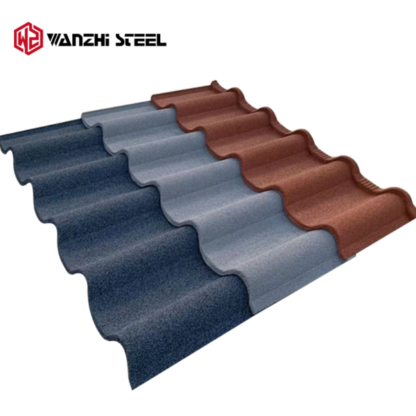 Colored stone metal tile in rural areas is widely used